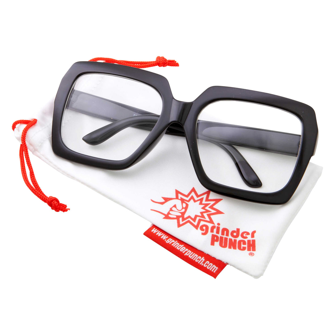 Grinderpunch Xl Oversized Black Nerd Clear Glasses Velma Costume Glass